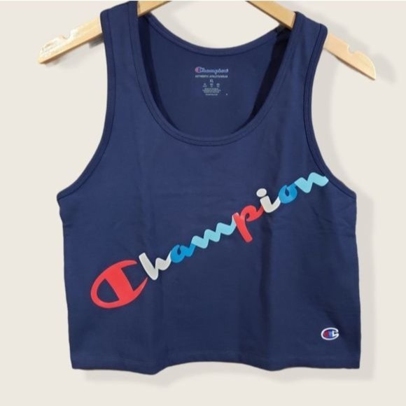 Champion | Tops | Champion Nwt Logo Front Cropped Tank Top Womans Size ...